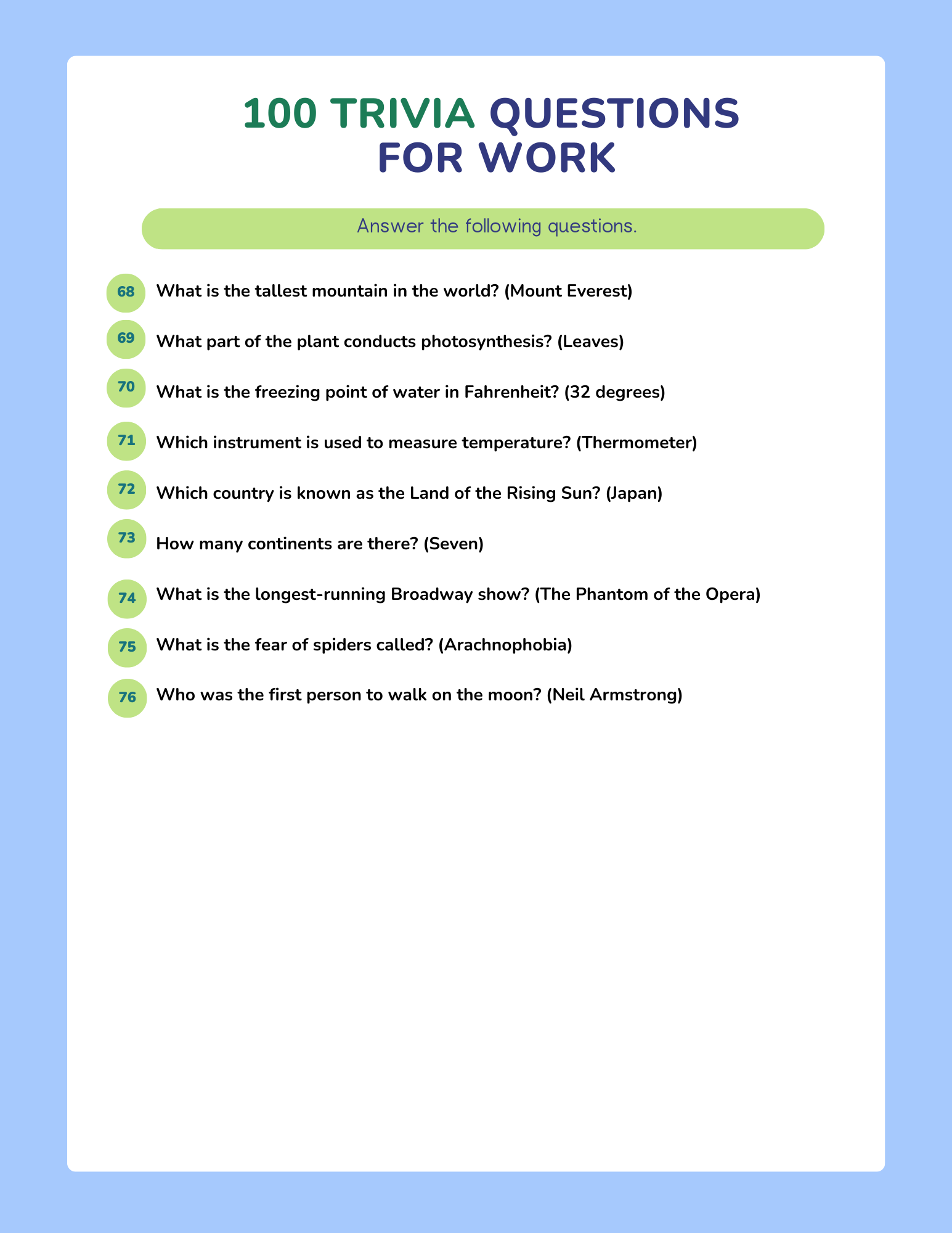 100 Trivia questions for work (free printables)